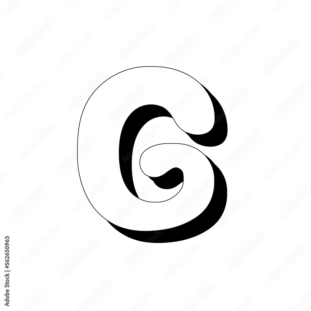 Hand drawn doodle uppercase letter G. Capital letters modern design ...