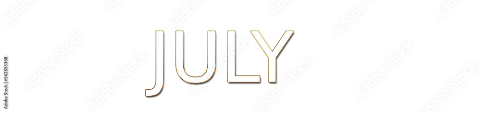 july golden typography banner on transparent background Stock ...
