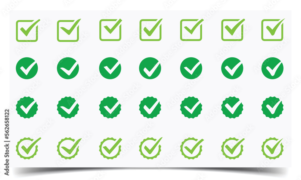 Set of green check mark icon. Check marks symbol collection. Green ... Set of green check mark icon. Check marks symbol collection. Green ...