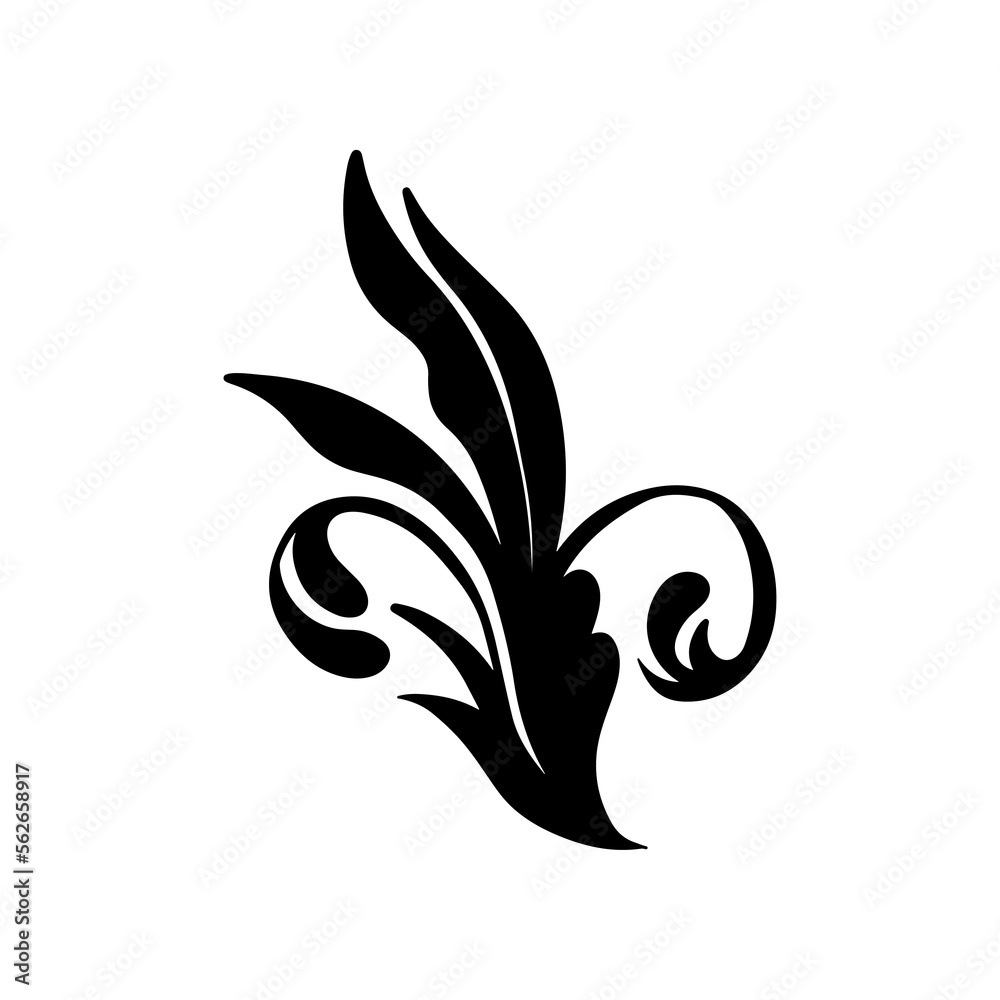 Decorative swirl corner set. Elegant border design elements. Linear ...