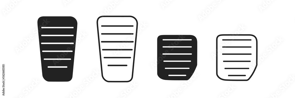 Car gas and brake pedal UI vector icons. Car pedal icons are designed ...