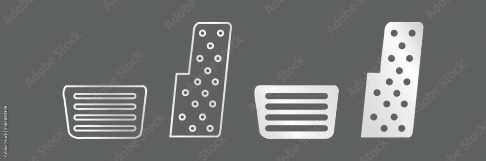 Car gas and brake pedal UI vector icons. Car pedal icons are designed ...