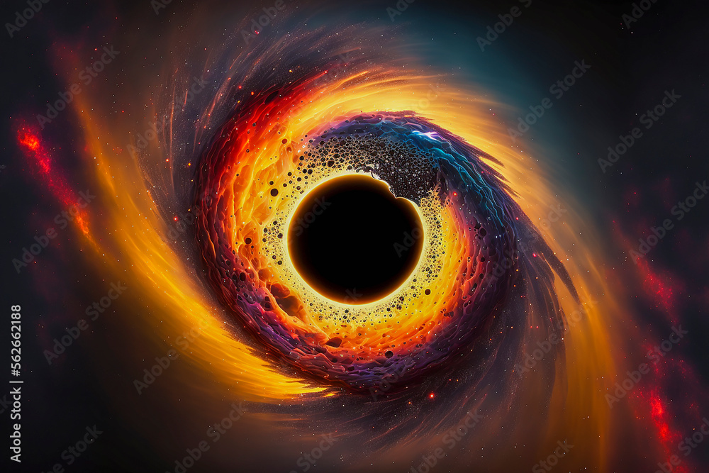 Gorgeous and mysterious cosmic black hole. Generative Ai. Beautiful ...