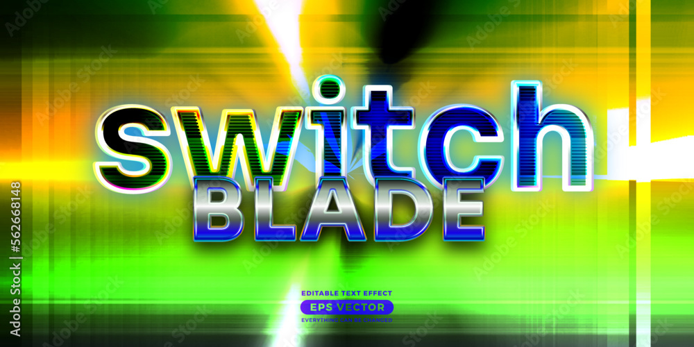 Switch blade editable text style effect in retro style theme ideal for ...
