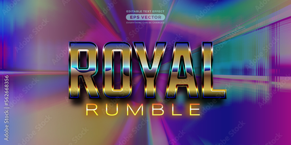 Royal rumble editable text style effect in retro style theme ideal for ...