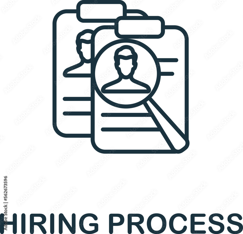 Hiring Process icon. Monochrome simple Talent Development icon for ...