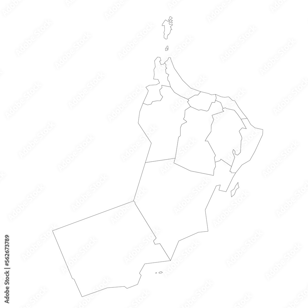 Oman political map of administrative divisions Stock Vector | Adobe Stock