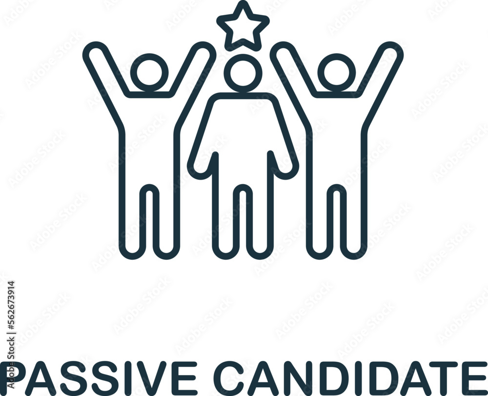 Passive Candidate icon. Monochrome simple Talent Development icon for ...