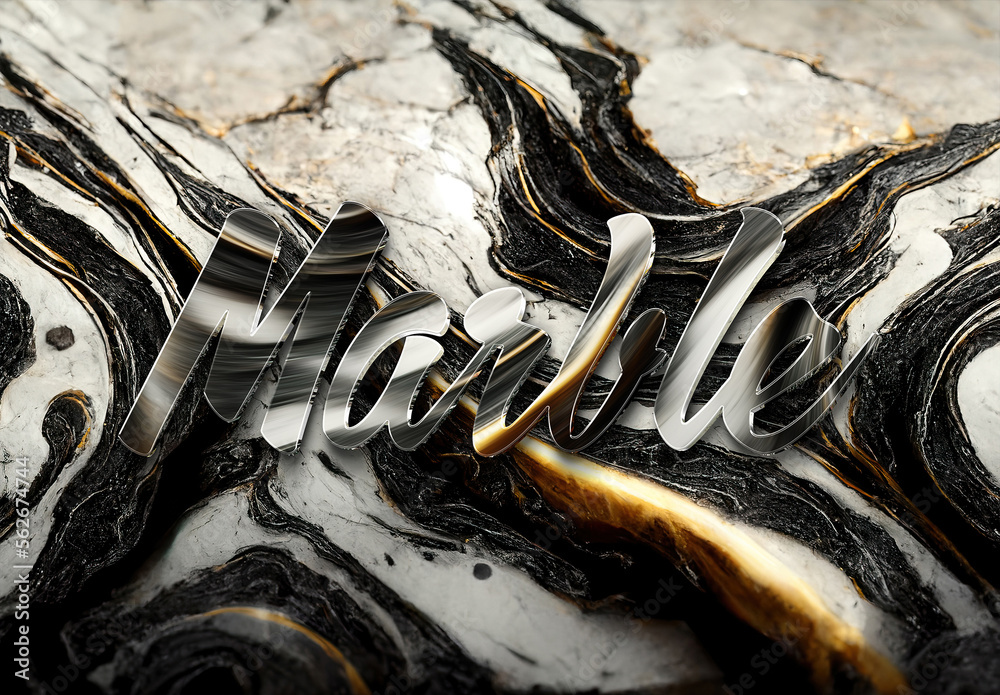 Marble Text Effect with 3D Glossy Reflection Mockup Stock Template ...
