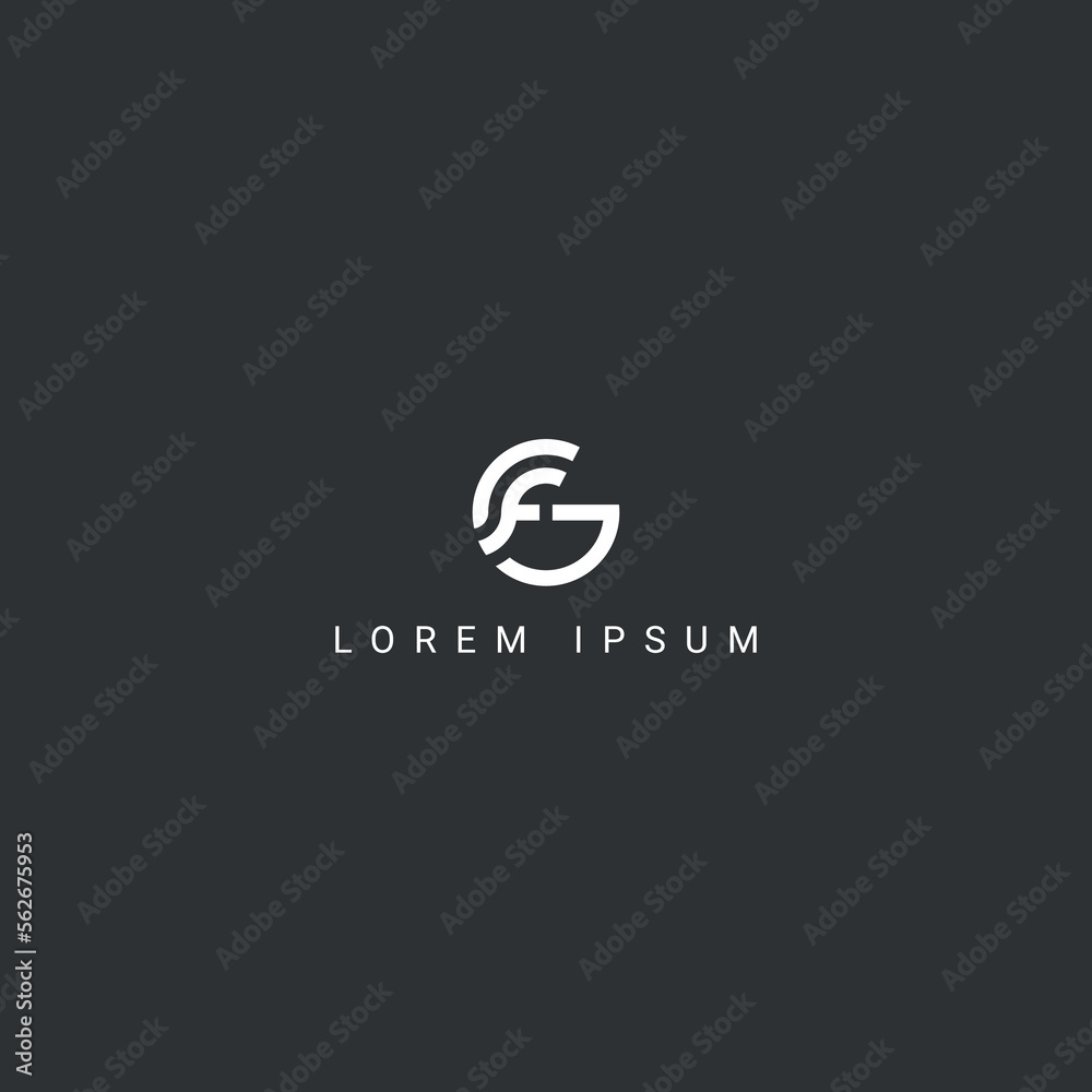 Vetor de Modern creative unique letter GF FG logo initial based Monogram icon vector. do Stock ...