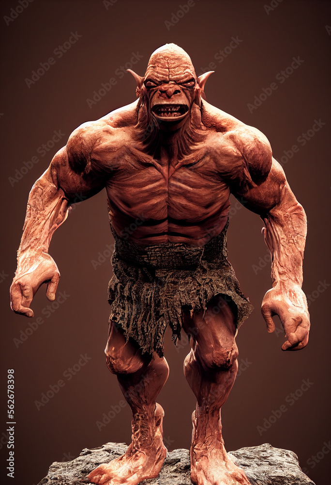 Orc full body sculpture concept art figure Stock Illustration | Adobe Stock