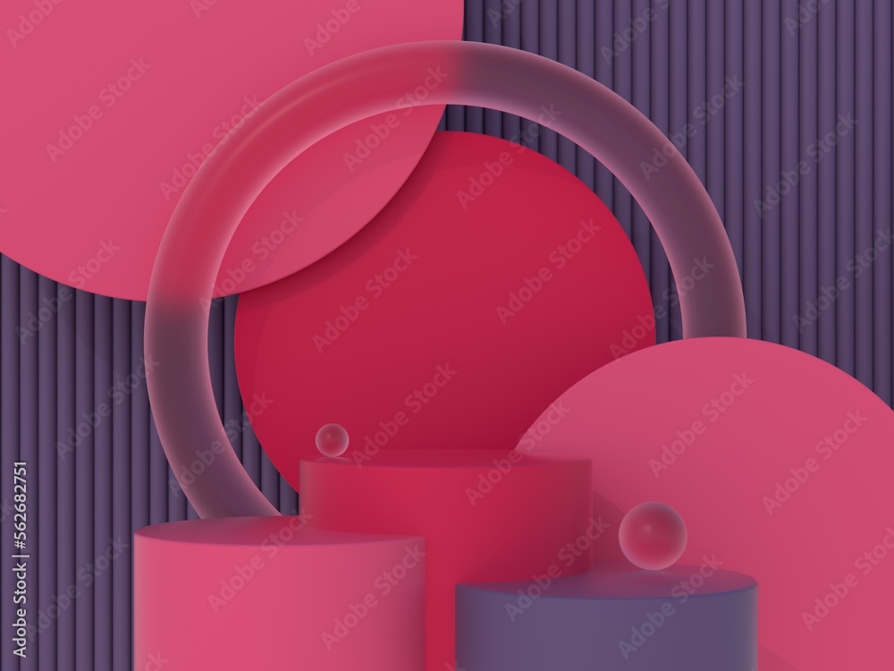 3d Render. Minimal scene with podium and abstract background. Geometric ...
