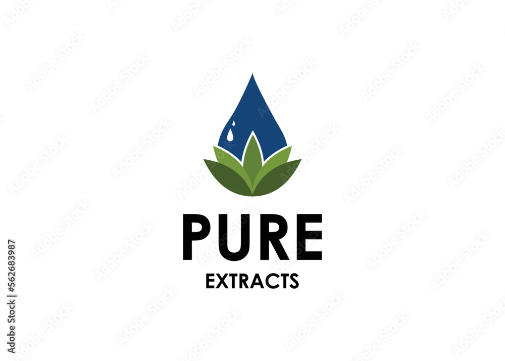 pure water oil logo leaf essential extract logo design symbol Stock ...