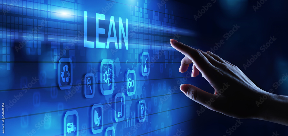 Lean manufacturing and software development methodology concept on ...