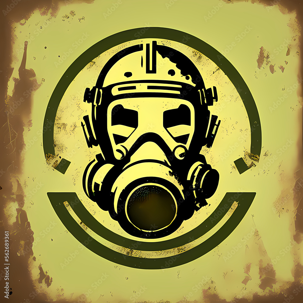 The icon logo of a gas mask. Chemical protection, smoke protection ...
