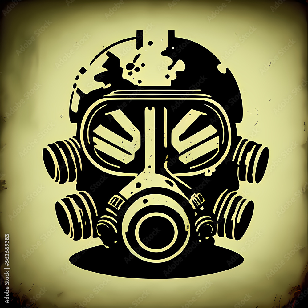 The icon logo of a gas mask. Chemical protection, smoke protection ...