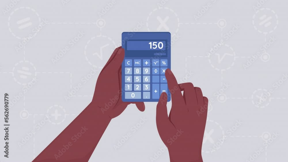 Animated bookkeeping with calculator. Managing budget in business ...