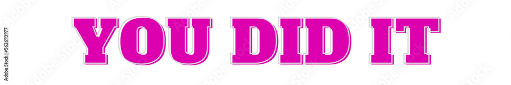 you did it typography banner on transparent background Stock Vector ...