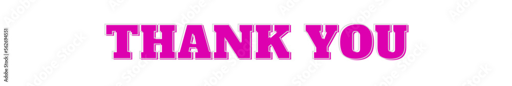 thank you Pink typography banner on transparent background Stock Vector ...