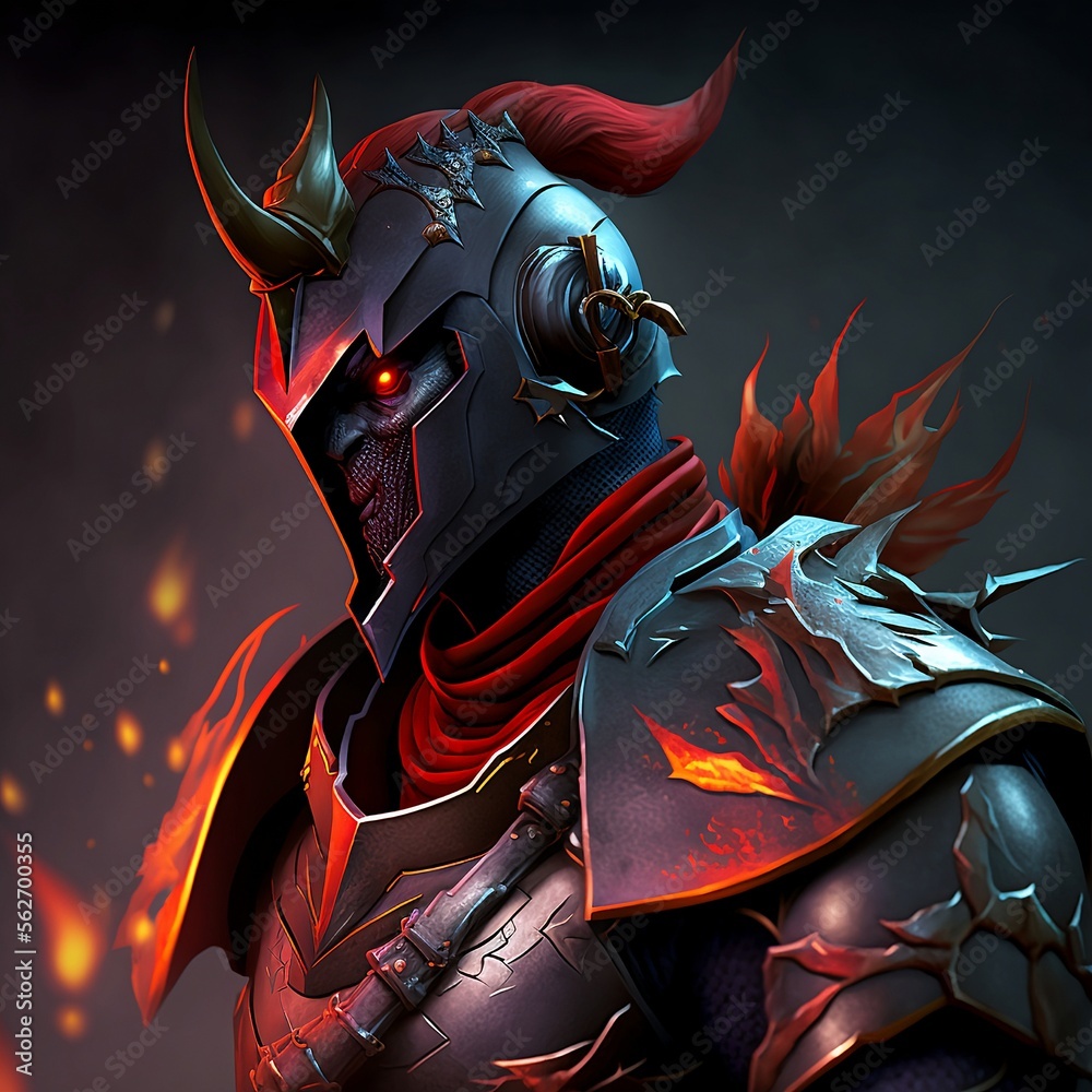 Dragon knight - ILLUSTRATIONS, dragon statue at night, warrior, knight ...