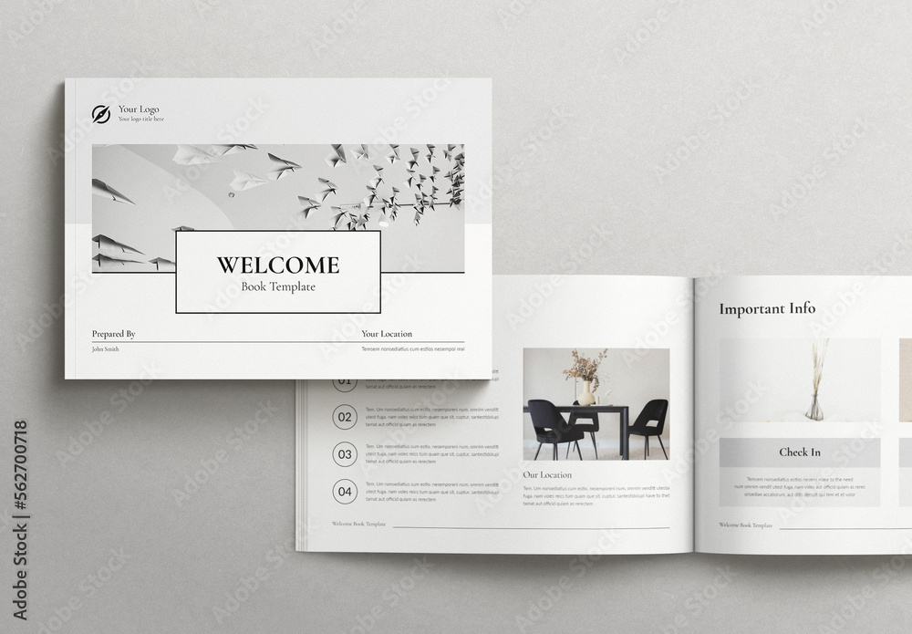 Welcome Book Template Landscape Stock Template | Adobe Stock