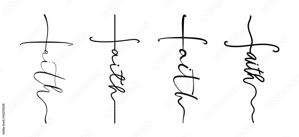 Faith in the shape of a cross. Stock Vector | Adobe Stock