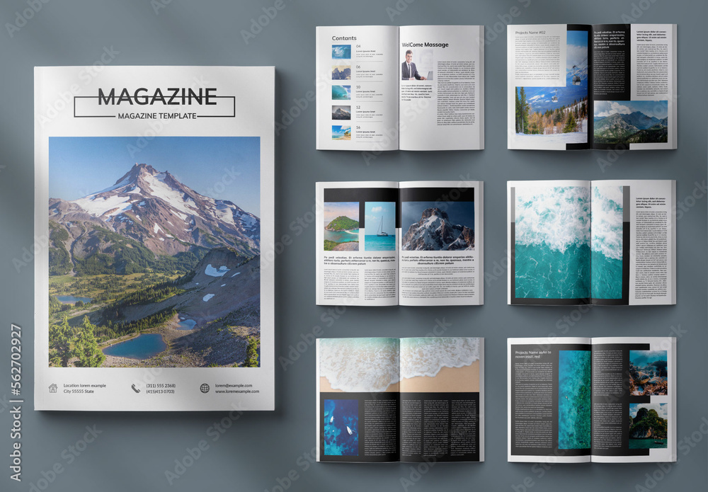SeaMagazine Template Layout Stock Template | Adobe Stock