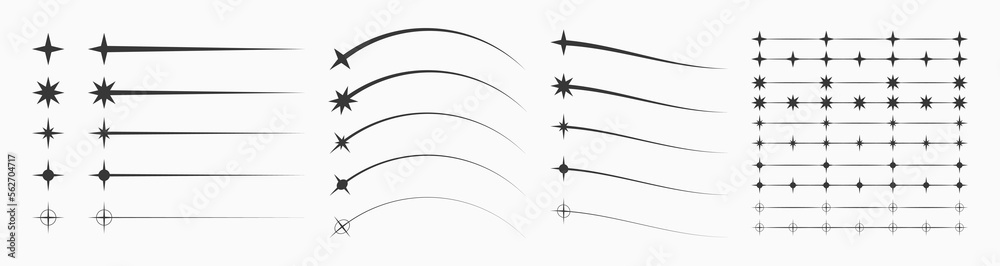 Moving retro stars collections. Star shapes and starburst icons that ...