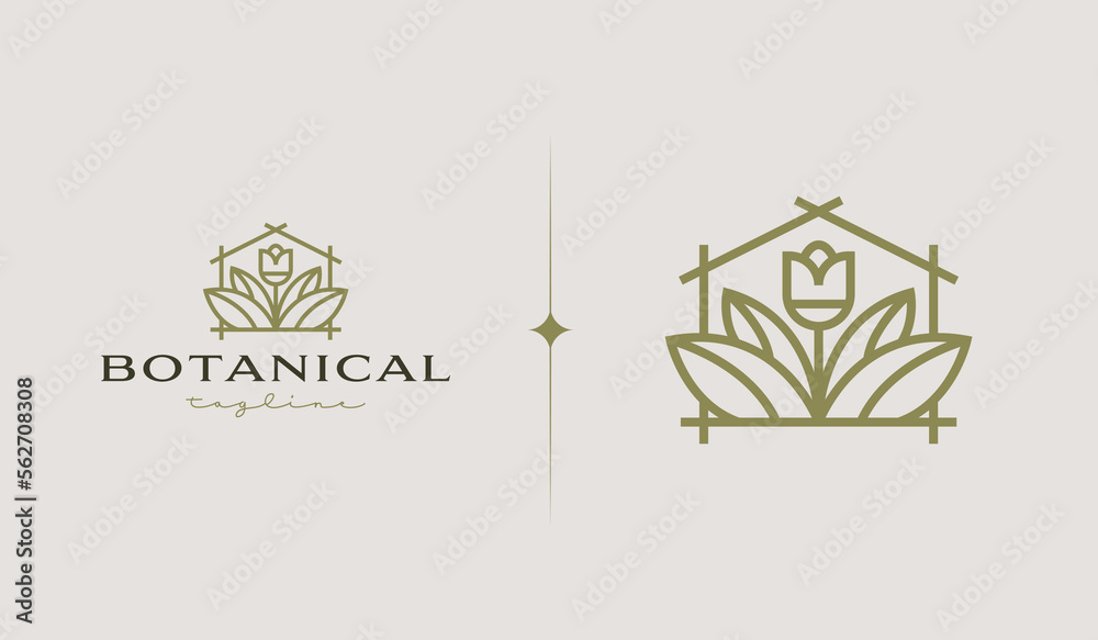 Botanical Garden Logo Template. Universal creative premium symbol ...