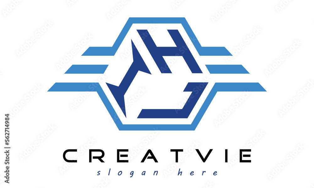 IHL three-letter geometric shape logo design vector template, isolated ...