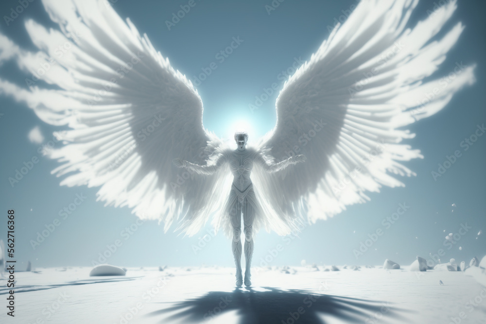 Archangel. Heavenly angelic spirit with wings. Illustration abstract ...