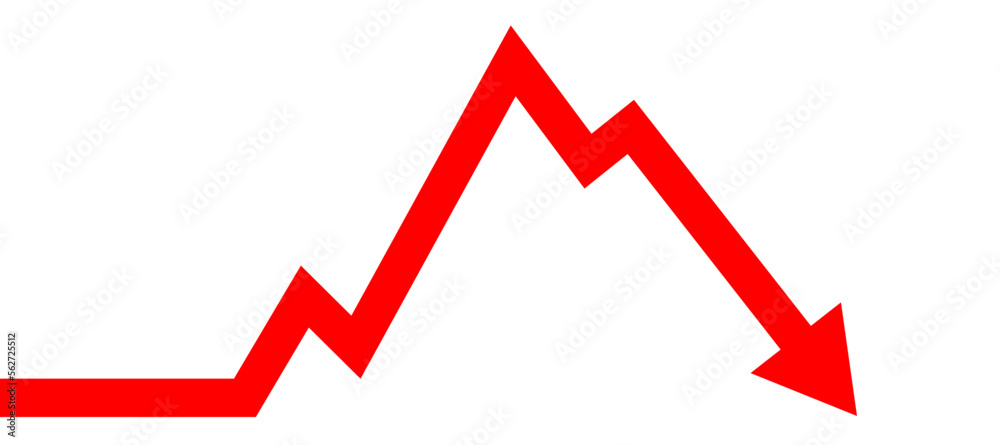 Economy business recession arrow chart background design template. Rug ...