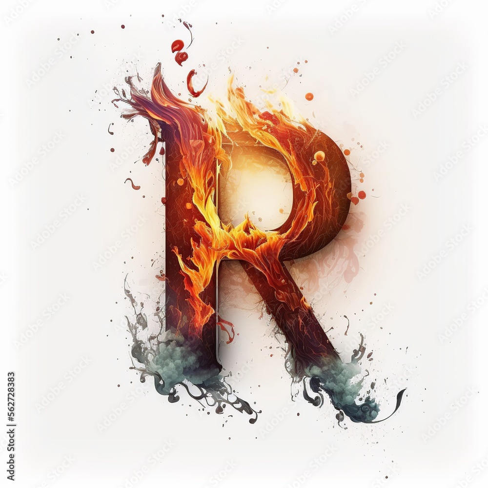 Burning Letter R