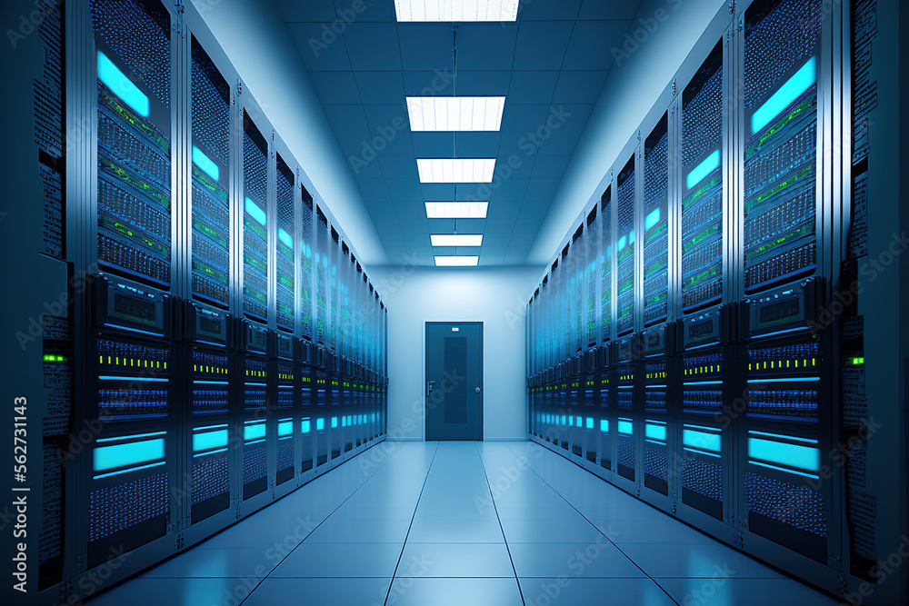 Server Racks in Data Center - Fully Operational Racks, Network Security, Telecommunications, AI ...