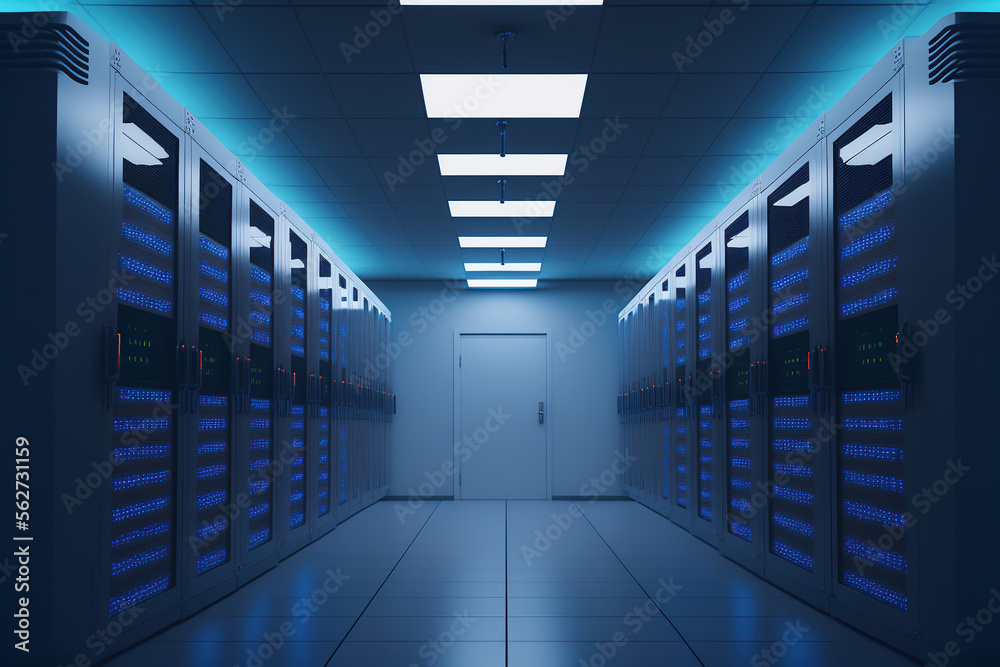 Server Racks in Data Center - Fully Operational Racks, Network Security ...