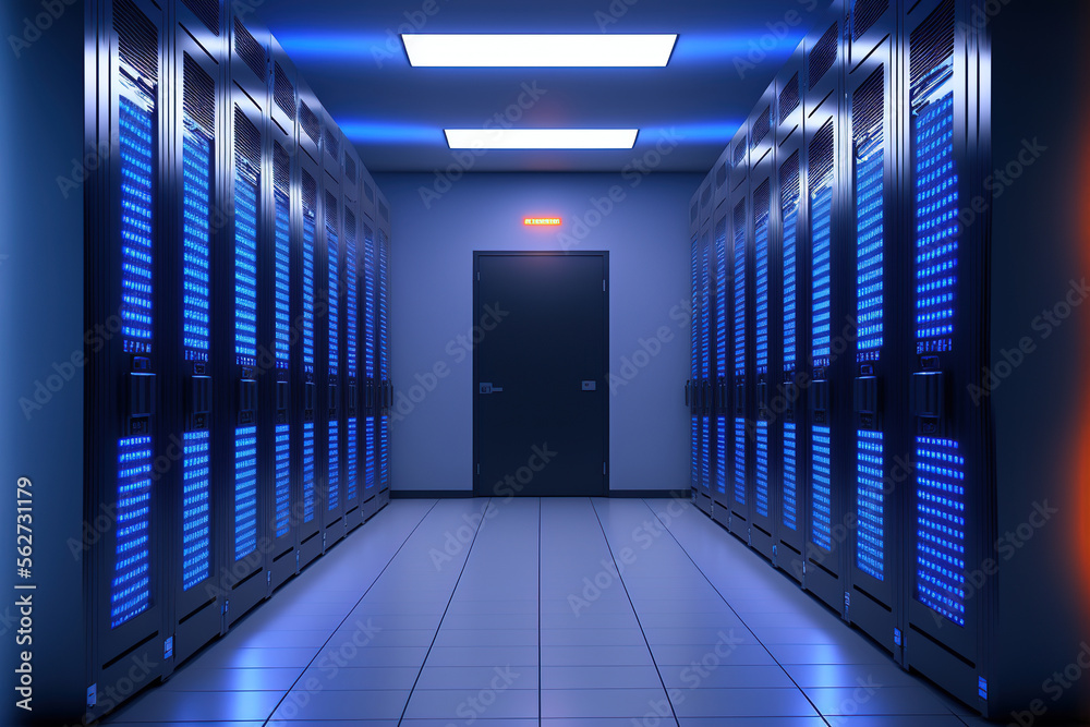 ภาพประกอบสต็อก Server Racks in Data Center - Fully Operational Racks ...