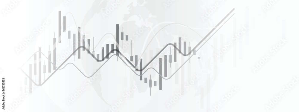Stock market chart. financial graph line business on white background ...