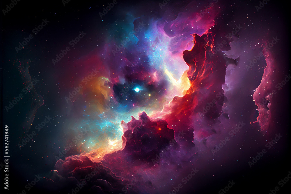Pink And Blue Nebula