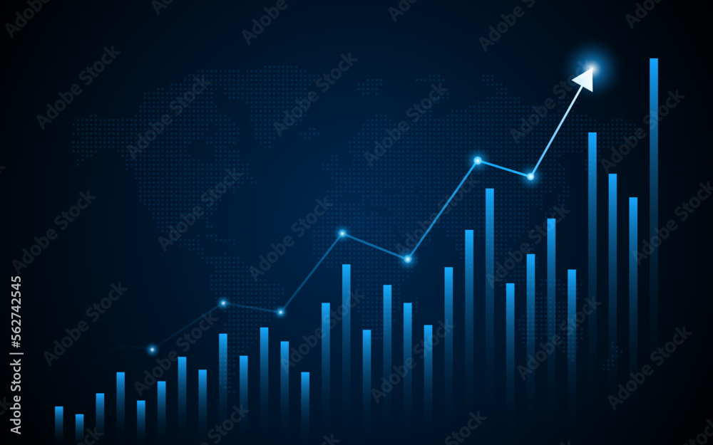 Business growth graph or profitable investment concept. The arrow ...