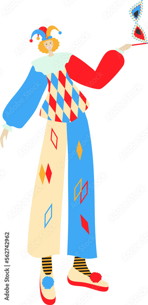 Harlequin. Stock character of pantomime and commedia dell'arte. Italian ...