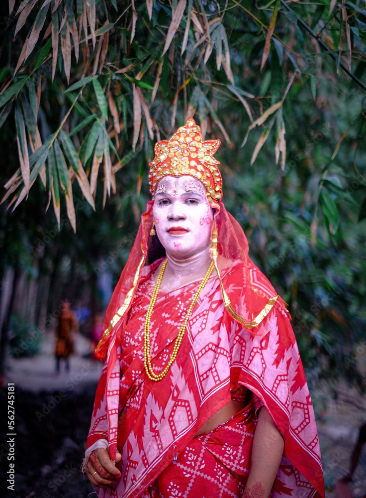 Hindu religious village people celebrating gajan festival wearing ...