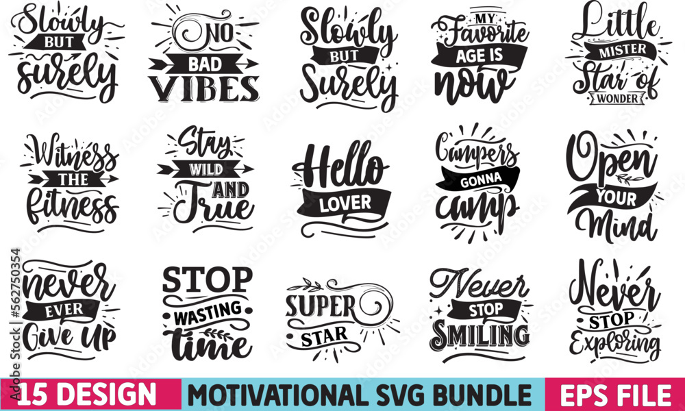 Grafika wektorowa Stock: Inspirational Bundle Svg, Motivational Svg ... Grafika wektorowa Stock: Inspirational Bundle Svg, Motivational Svg ...