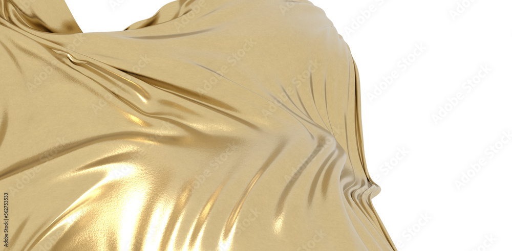 Flying gold cloth isolated on white background 3D render - png ...