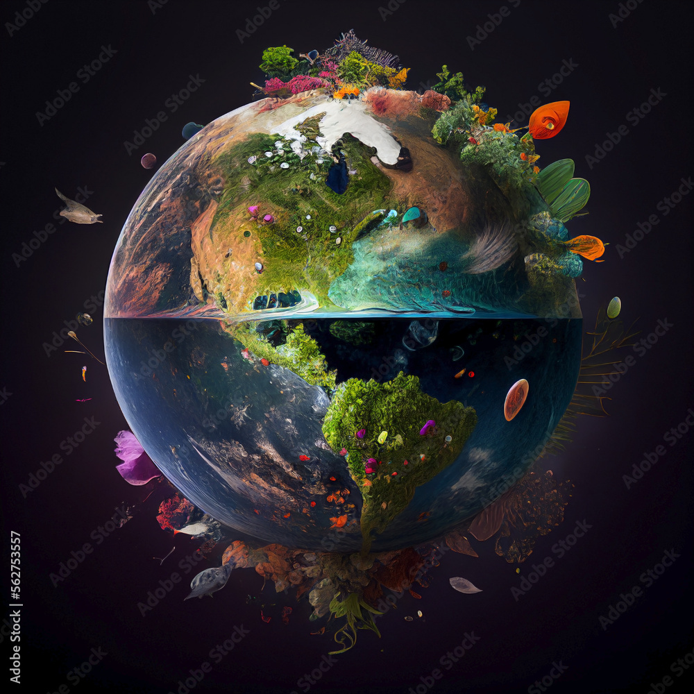 Concept of ecology and diversity, a healthy world. Let's take care of ...
