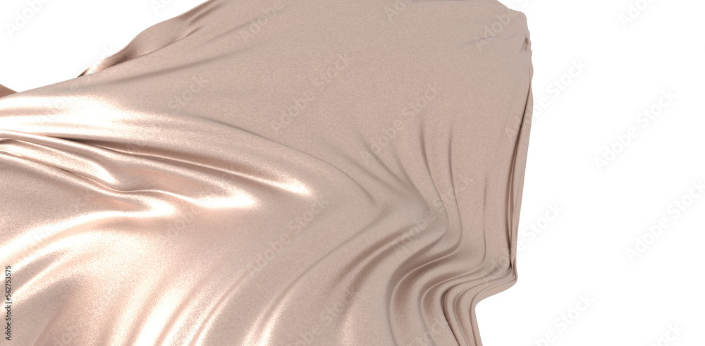 Flying gold cloth isolated on white background 3D render - png ...