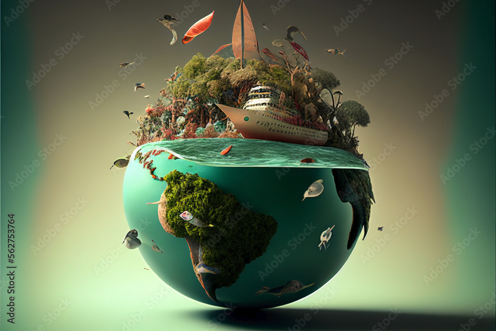Concept of ecology and diversity, a healthy world. Let's take care of ...