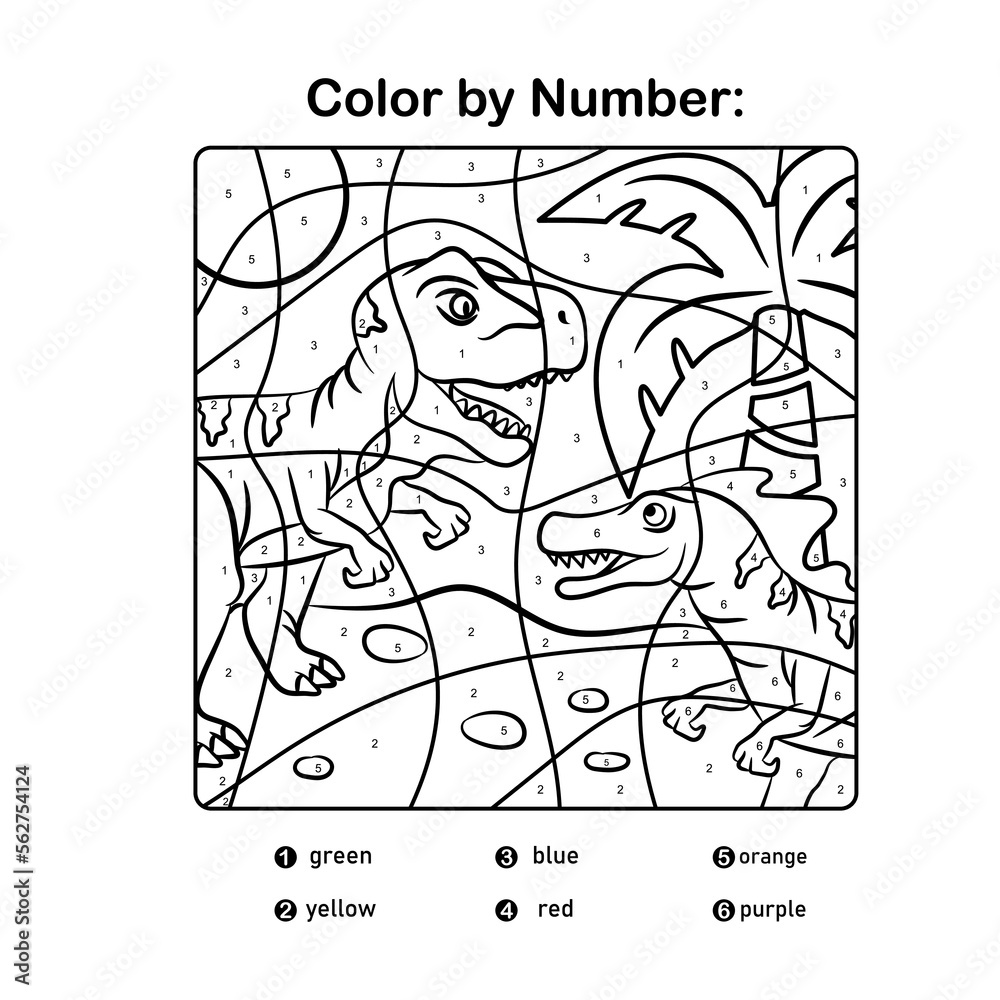 Dinosaur coloring page. Kids preschool activity coloring template Stock ...