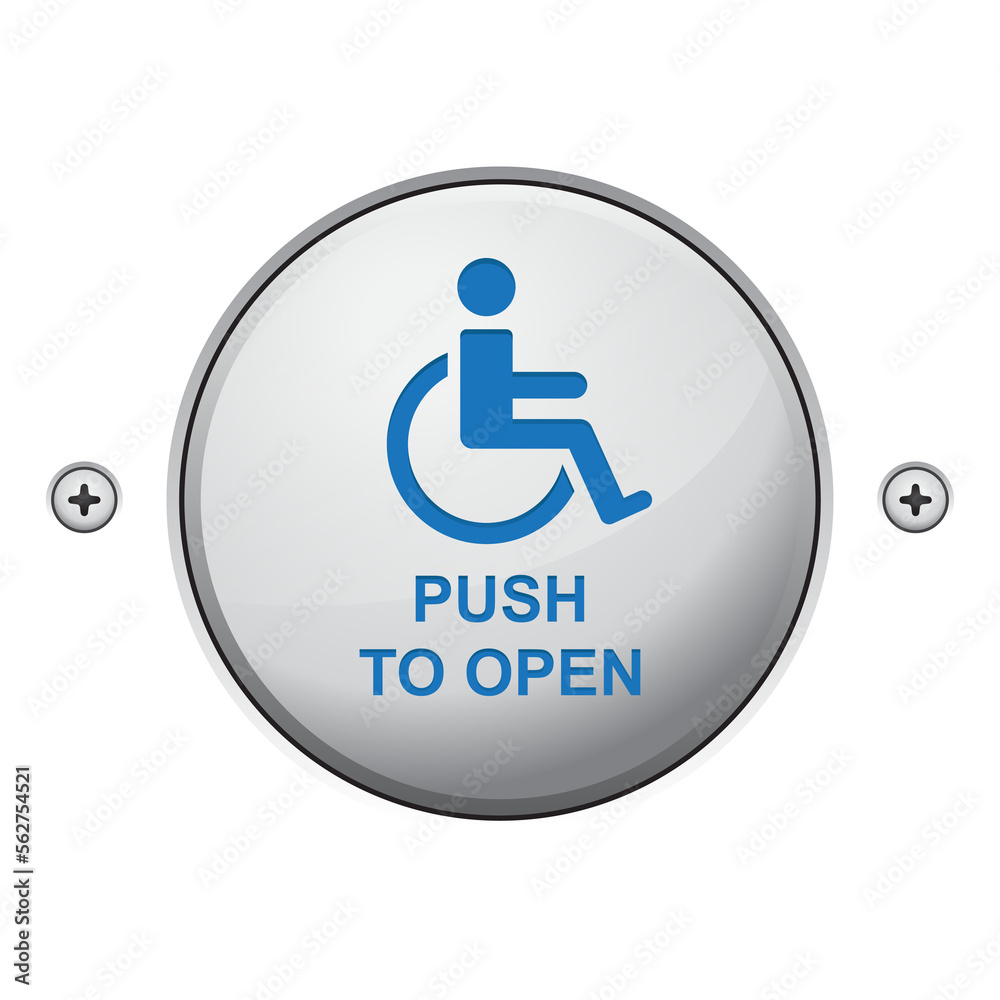 Handicap exit door button,push to open button Stock Illustration ...