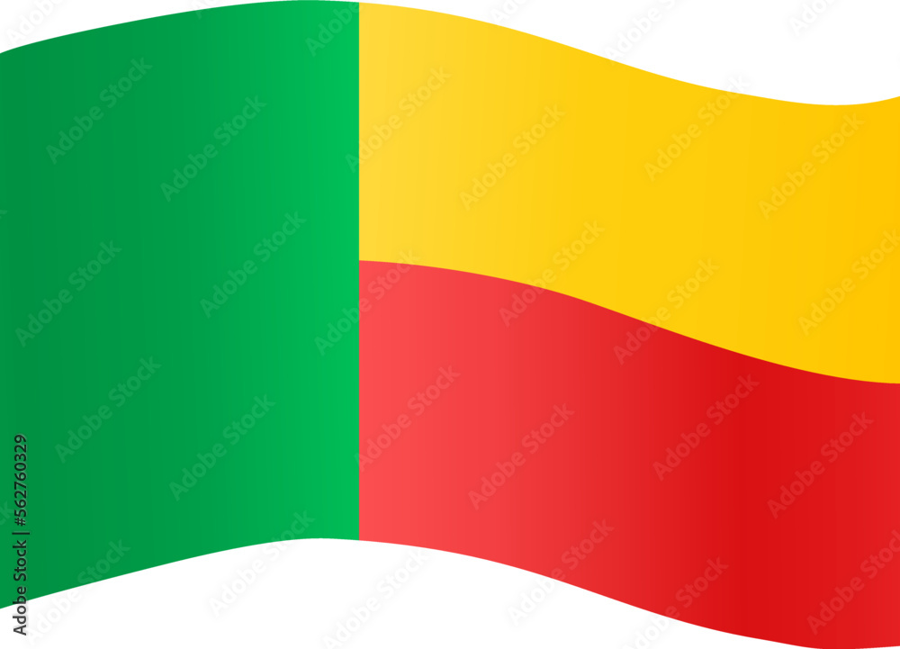 Benin flag wave isolated on png or transparent background,Symbol Benin ...