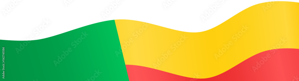 Benin flag wave isolated on png or transparent background,Symbol Benin ...